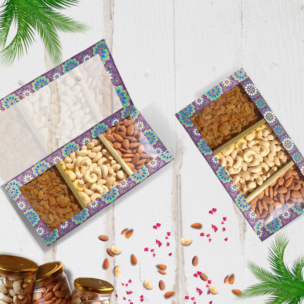 Eco Gifts Box Cashews Almonds Raisins Gift Pack Nirmal Foodghar
